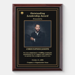 Outstanding Employee Recognition Leadership Custom Award Plaque | Zazzle