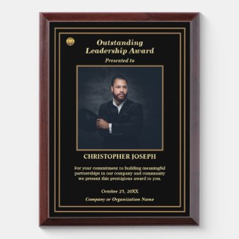 Outstanding Employee Recognition Leadership Custom Award Plaque | Zazzle