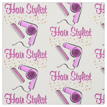 AWESOME PINK HAIR STYLIST FABRIC | Zazzle