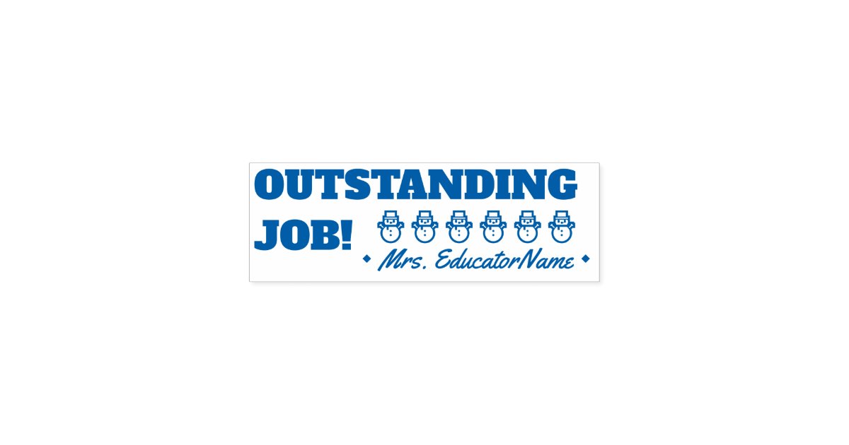 "OUTSTANDING JOB!" + Instructor Name Rubber Stamp | Zazzle