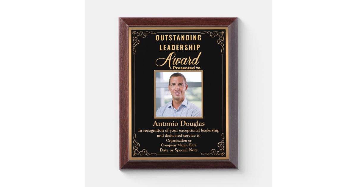 Outstanding Leadership for Boss or Leader Award Plaque | Zazzle