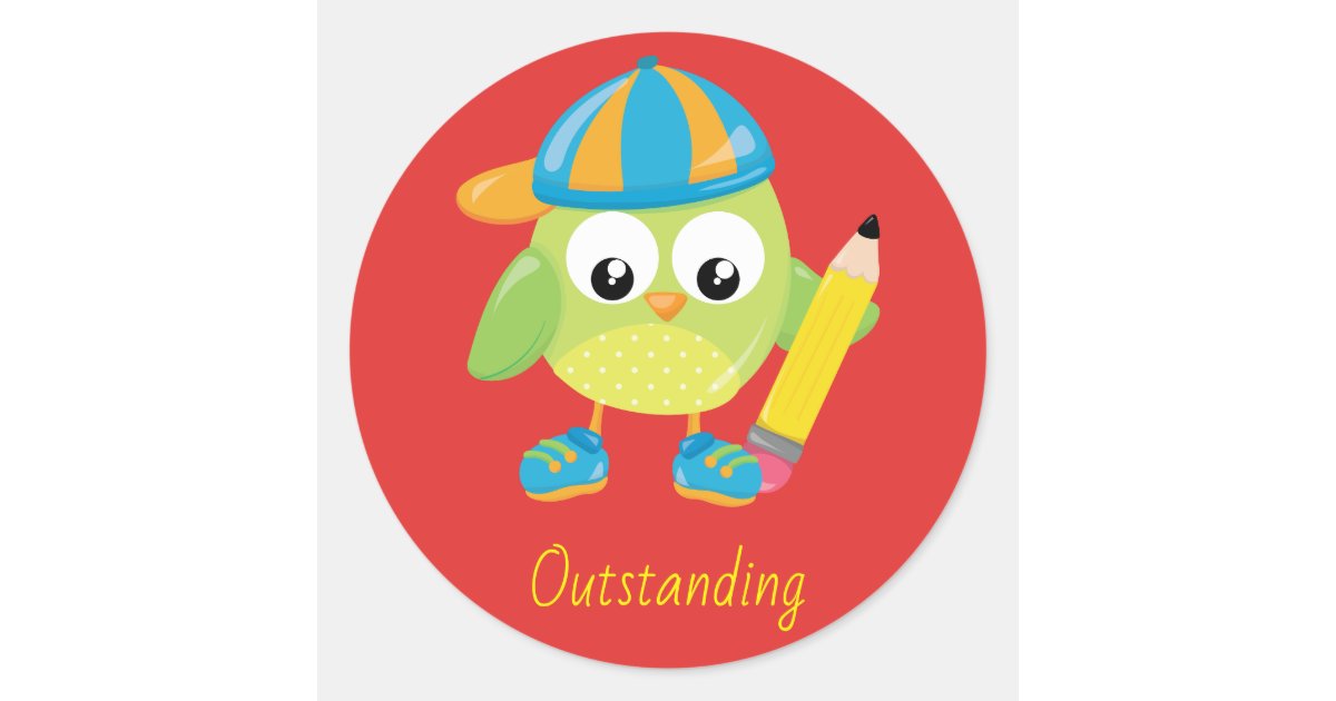 Outstanding Teacher Reward Classic Round Sticker | Zazzle