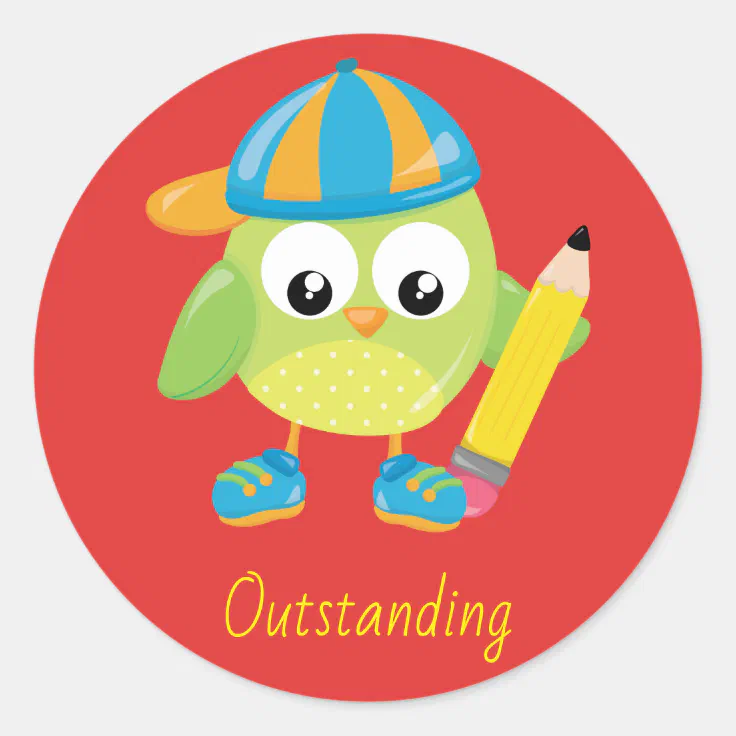 Outstanding Teacher Reward Classic Round Sticker | Zazzle