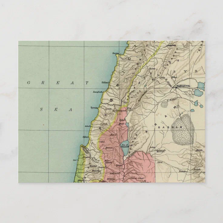 Outstanding Vintage Map of Israel Postcard | Zazzle