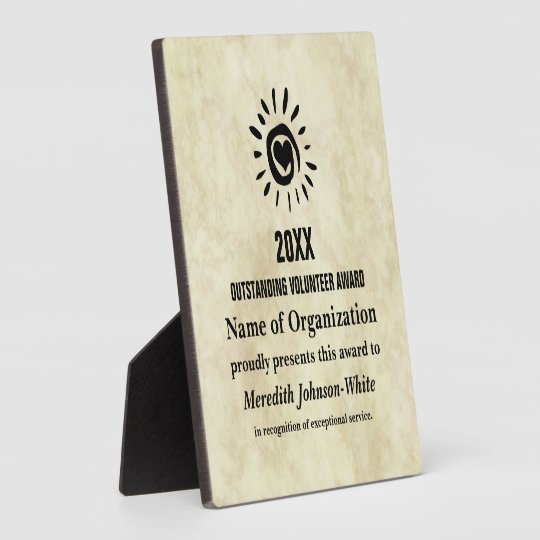 Outstanding Volunteer of the Year Award Plaque | Zazzle.com