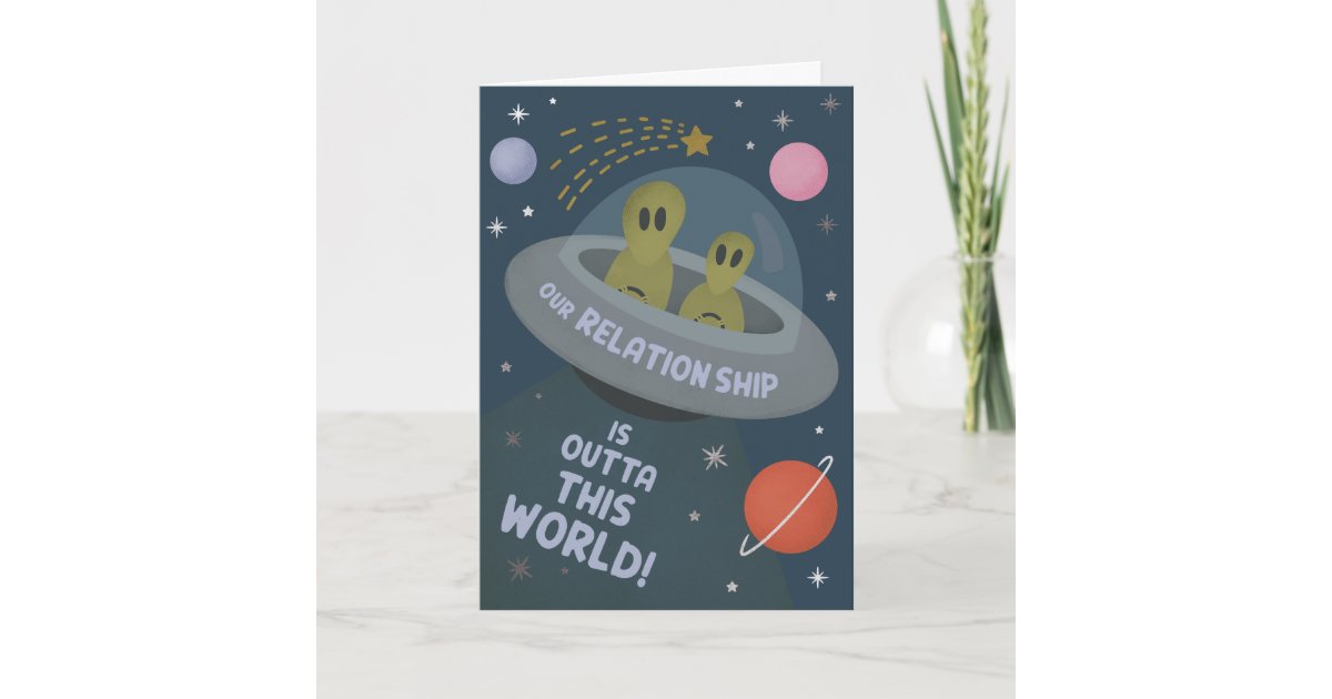 Outta This World Alien Valentine Greeting Card | Zazzle