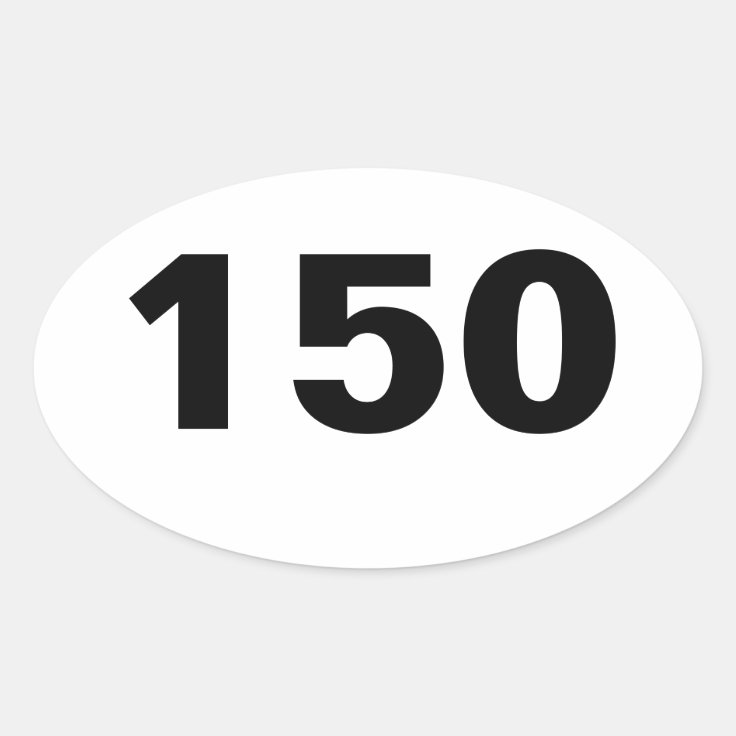 Oval 150 Mile Sticker | Zazzle