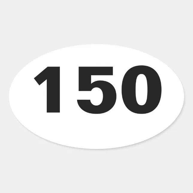 Oval 150 Mile Sticker | Zazzle
