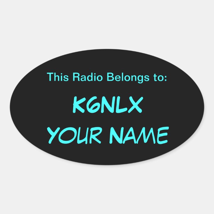 Oval Call Sign Radio Stickers | Zazzle.com