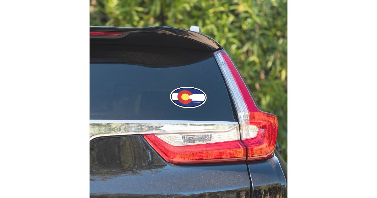 Oval Colorado state flag car decal sticker | Zazzle