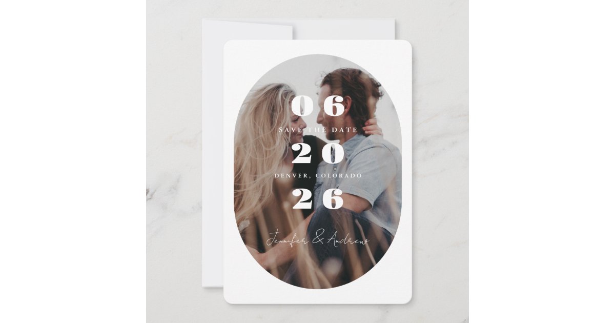 Oval fancy frame save the date | Zazzle