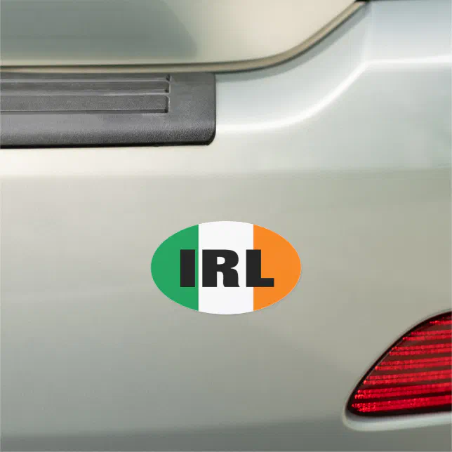 Oval Irish flag of Ireland car magnet - IRL decals | Zazzle