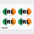 Oval IRL car sticker with Irish flag | Zazzle