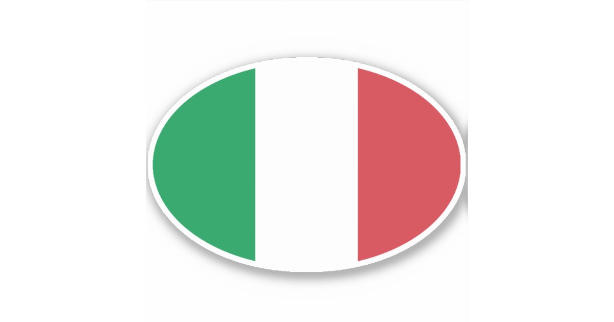 Oval Italian Flag Sticker | Zazzle