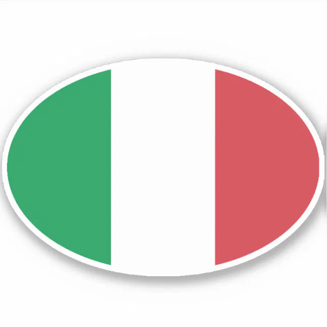Oval Italian Flag Sticker | Zazzle