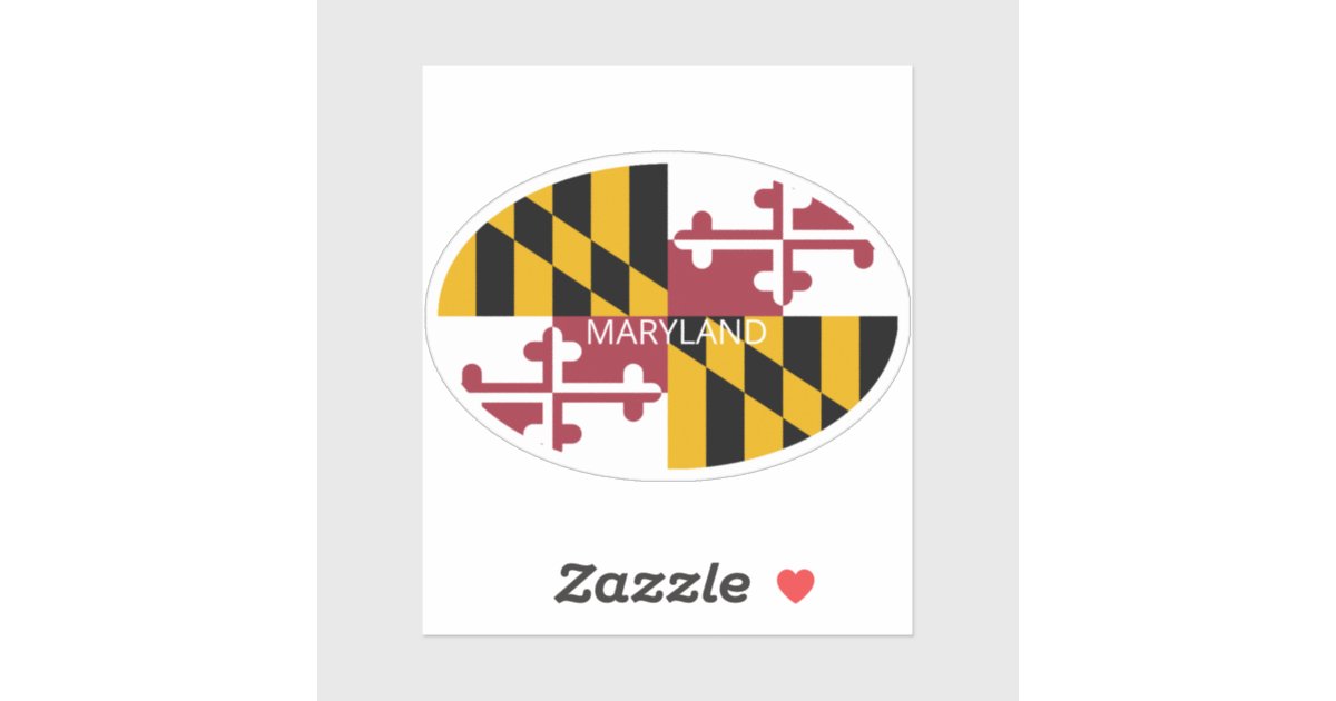 Oval Maryland Flag Sticker | Zazzle