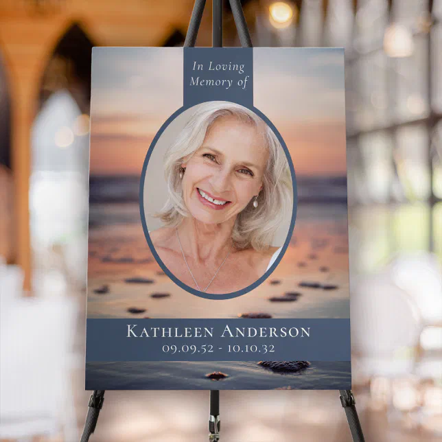 Oval Photo Ocean Memorial Welcome Sign | Zazzle