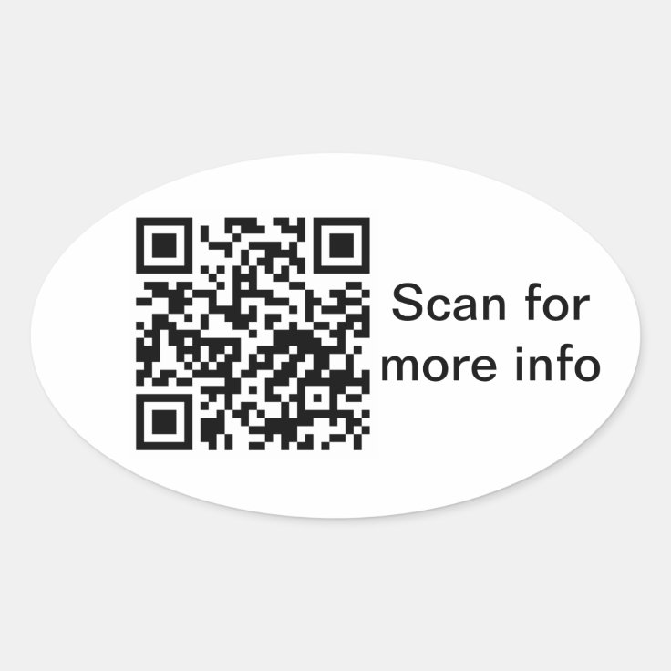 Oval QR Code Sticker | Zazzle