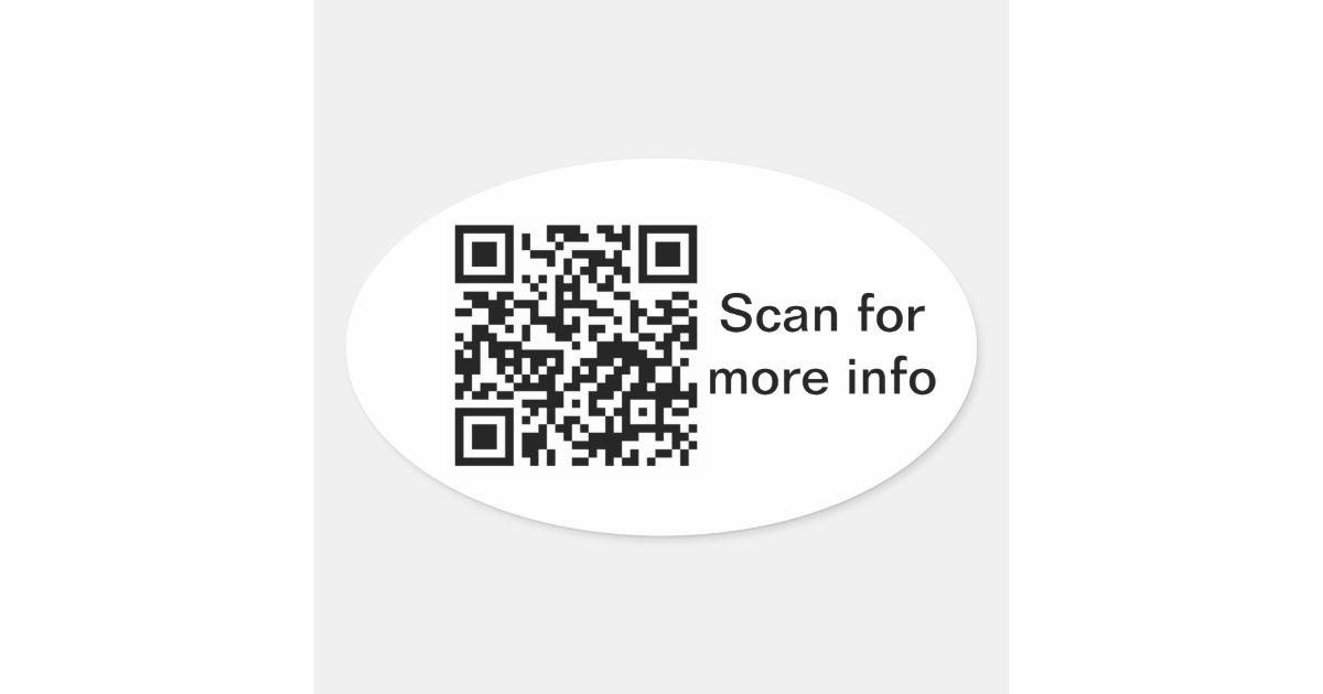 Oval QR Code Sticker | Zazzle