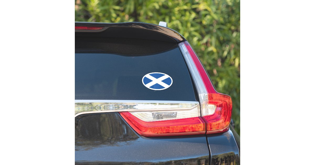 Oval Scottish flag of Scotland vinyl car sticker | Zazzle