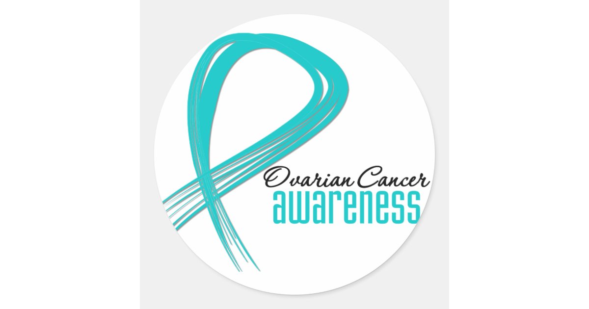 Ovarian Cancer Awareness Grunge Ribbon Classic Round Sticker | Zazzle