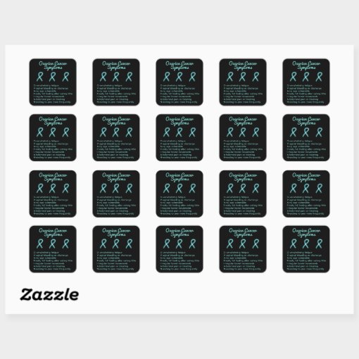 Ovarian Cancer Symptom Checklist Square Sticker | Zazzle