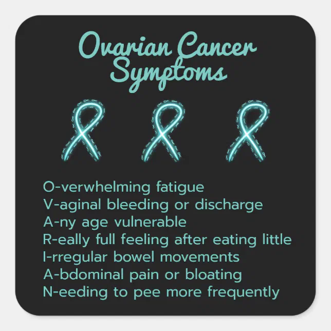Ovarian Cancer Symptom Checklist Square Sticker | Zazzle