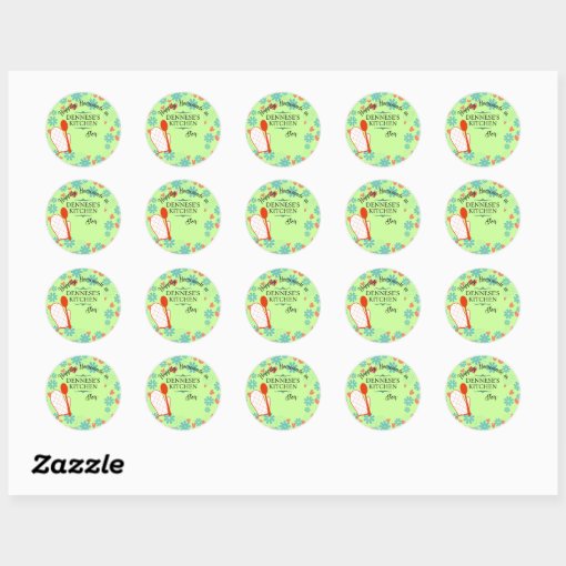 Oven mitt wooden spoon cooking baking stickers | Zazzle
