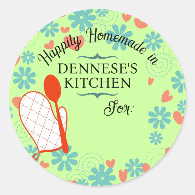 Oven mitt wooden spoon cooking baking stickers | Zazzle