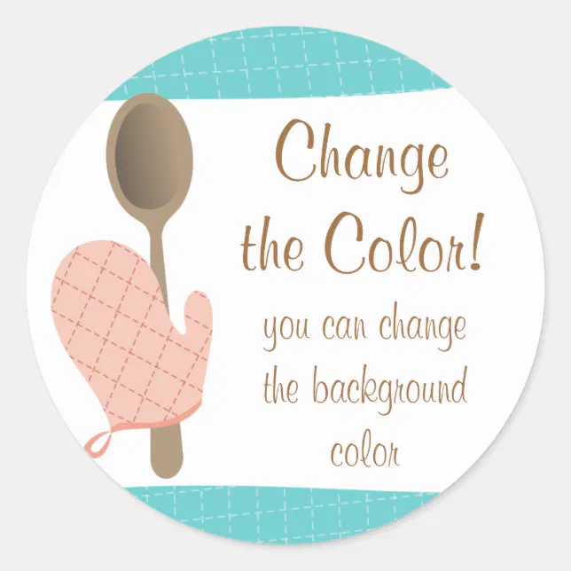 Oven mitts wooden spoons cooking baking stickers | Zazzle