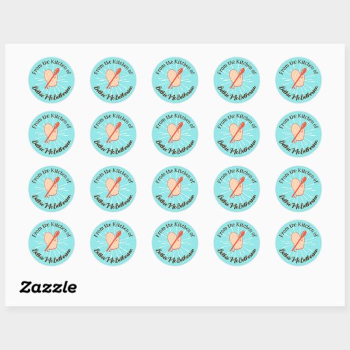Oven mitts wooden spoons cooking baking stickers | Zazzle