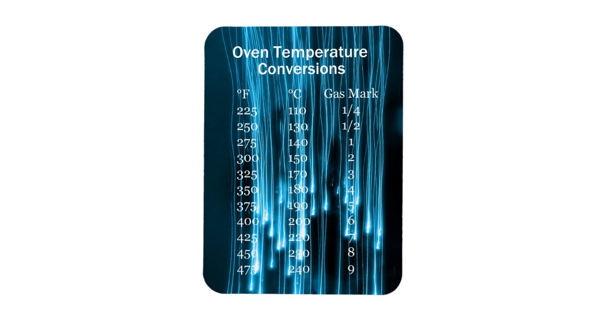 Oven Temperature Conversion Chart Magnet | Zazzle