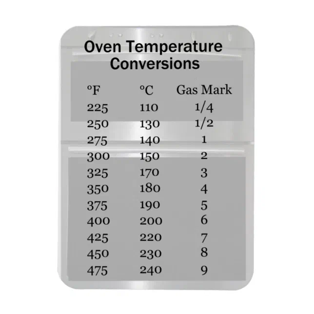 Oven Temperature Conversion Magnet | Zazzle