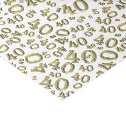 Over The Hill 40th Birthday Gold/White Pattern Tissue Paper | Zazzle