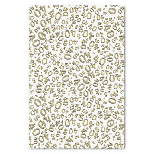 Over The Hill 40th Birthday Gold/White Pattern Tissue Paper | Zazzle