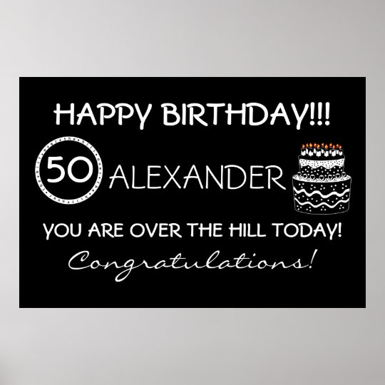 Over The Hill Birthday Banner Poster | Zazzle.com