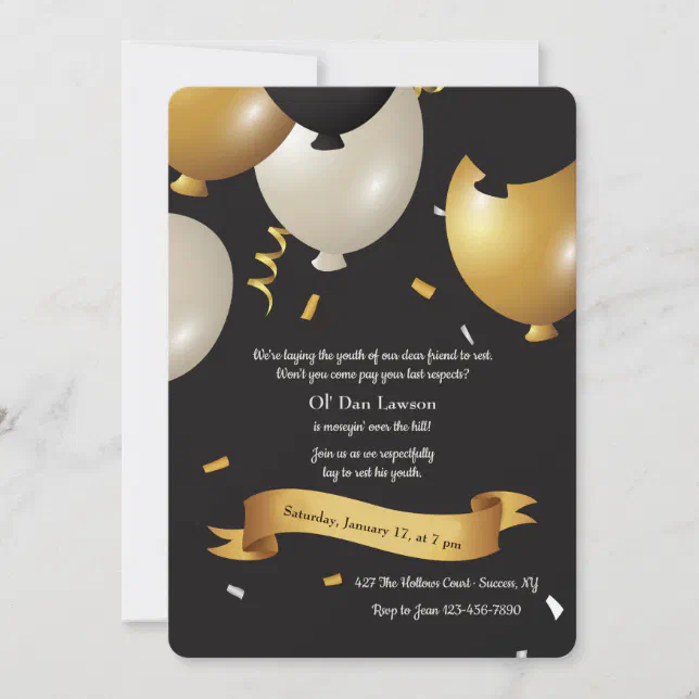 Over the Hill Birthday Invitation | Zazzle