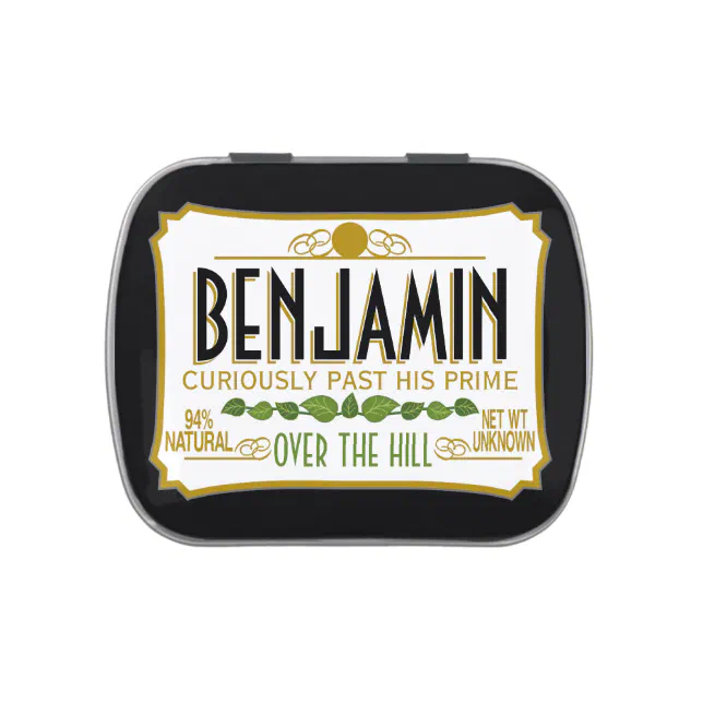 Over the Hill Birthday Party Mints Jelly Belly Candy Tin | Zazzle
