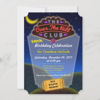 Over The Hill Club Birthday Celebration Invitation | Zazzle
