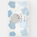 Over the Moon Baby Shower Blue Cute Backdrop Banner | Zazzle