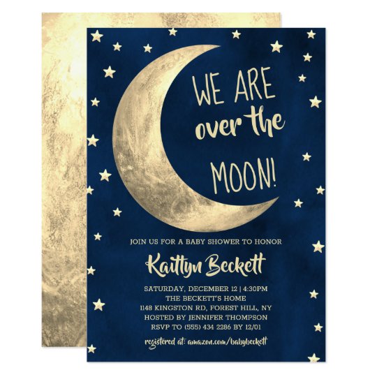 Over The Moon | Baby Shower Invitation | Zazzle.com