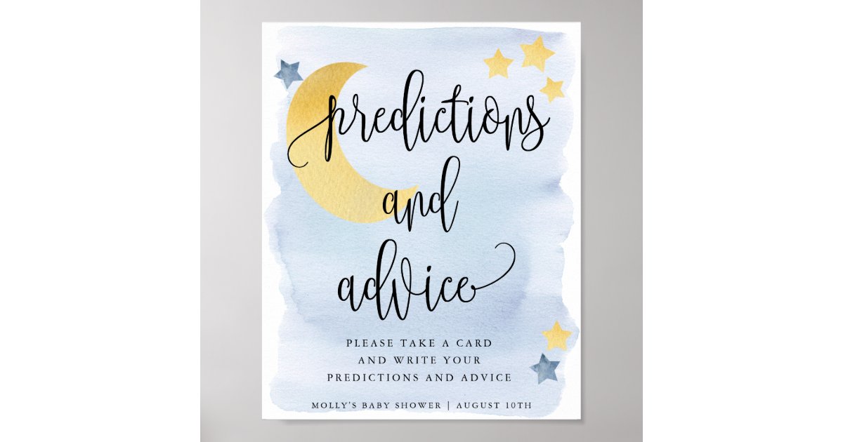 Over the Moon, Blue Predictions and Advice Poster | Zazzle