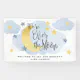 Over the Moon, Blue Watercolor Baby Shower Banner | Zazzle