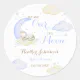 Over The Moon Boy Bear Baby Shower Classic Round Sticker | Zazzle