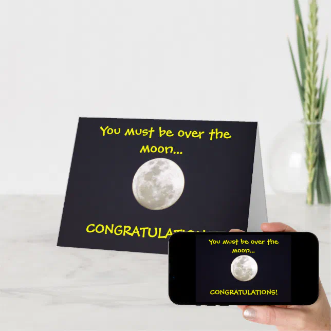 Over the Moon Card | Zazzle