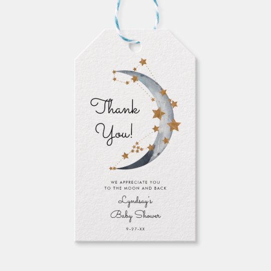 Over The Moon Celestial Baby Shower Gift Tags | Zazzle.com