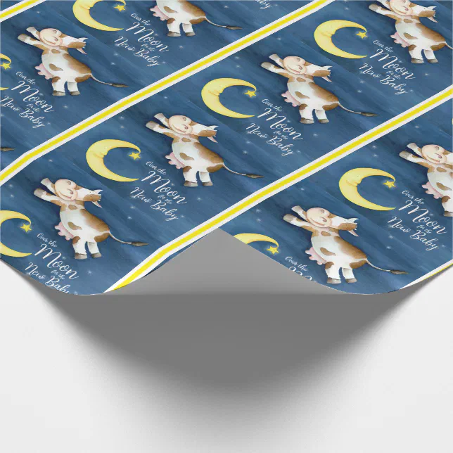 Over the moon cow jump new baby wrapping paper | Zazzle