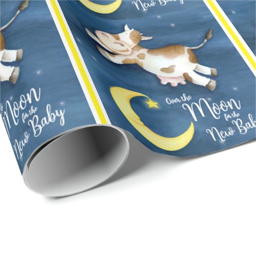 Over the moon cow jump new baby wrapping paper | Zazzle