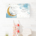Over The Moon Dreamy Blue Sky Baby Shower Banner | Zazzle