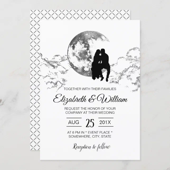 Over the Moon Elegant Wedding Invitation | Zazzle